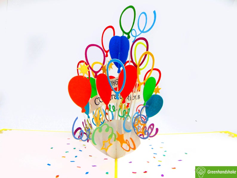 Congratulations, Pop Up Card, 3D Popup Greeting Cards - Unique Dedicat ...